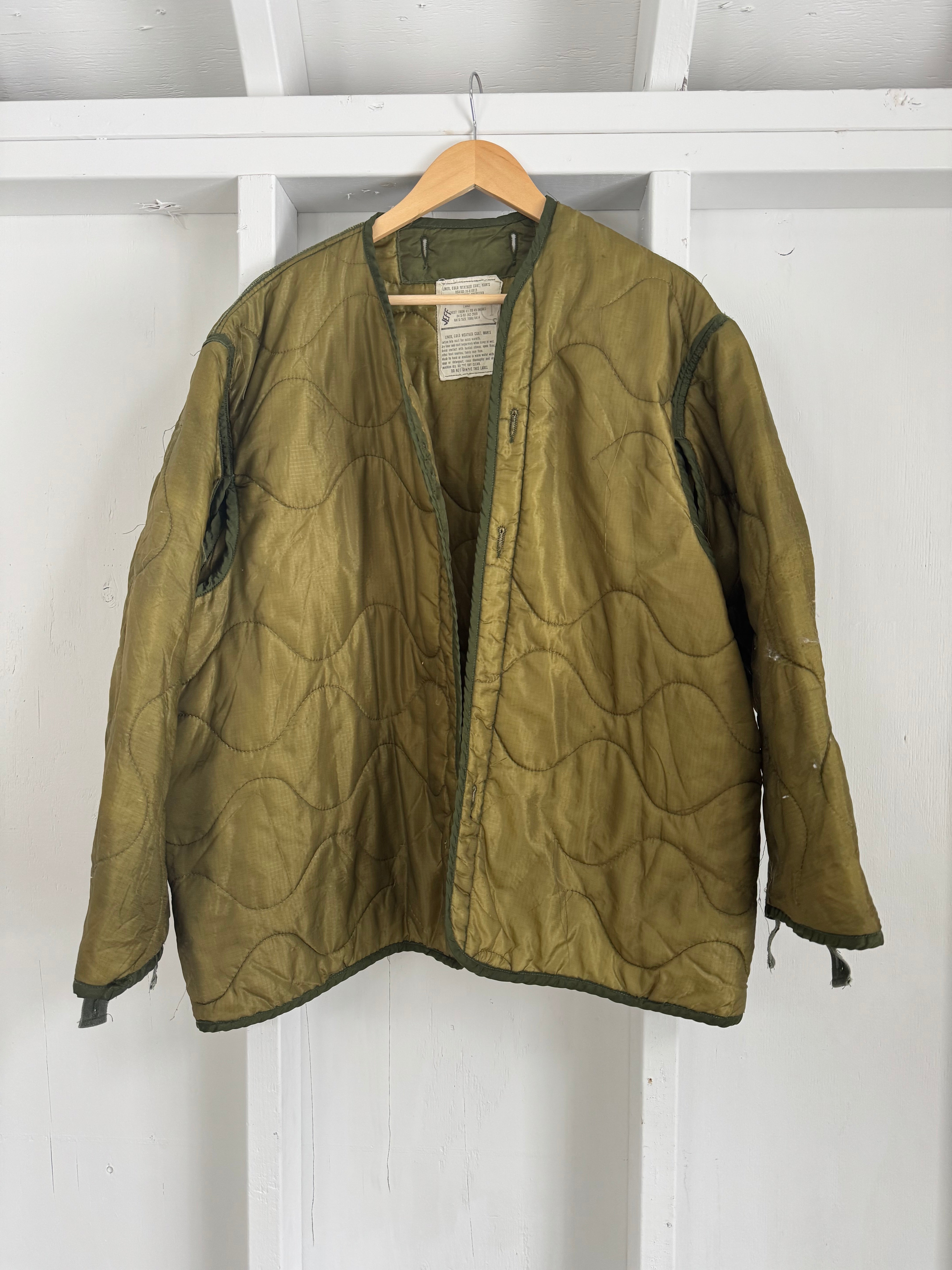 Vintage Military-Issued Quilted Liner Coat - Diamonds & Rust Vintage Military-Issued Quilted Liner Coat - Diamonds & Rust