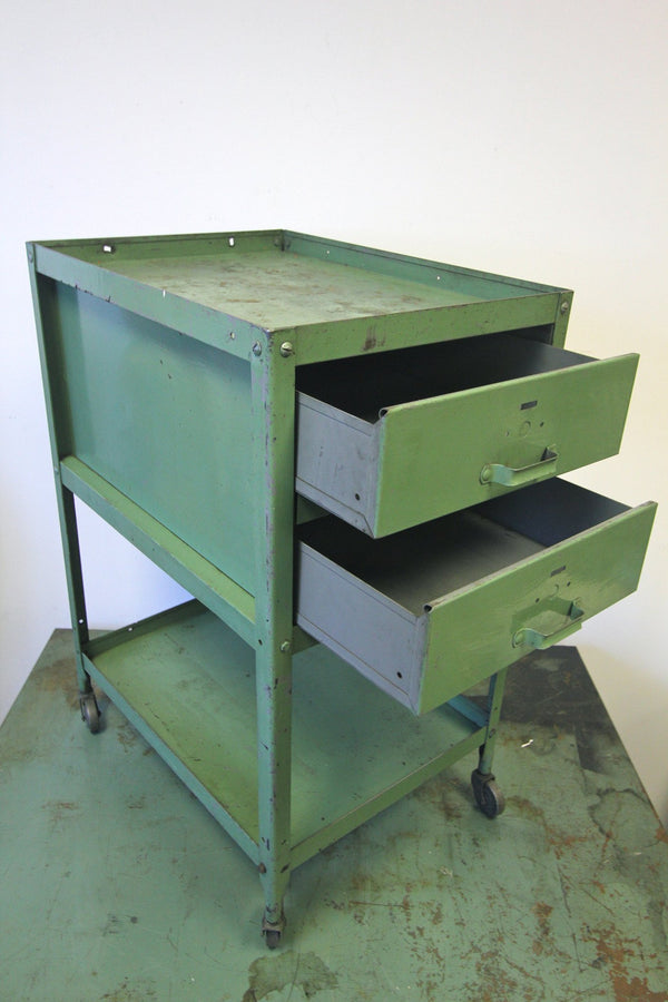 1940s LYON Industrial Metal Cart - Diamonds & Rust